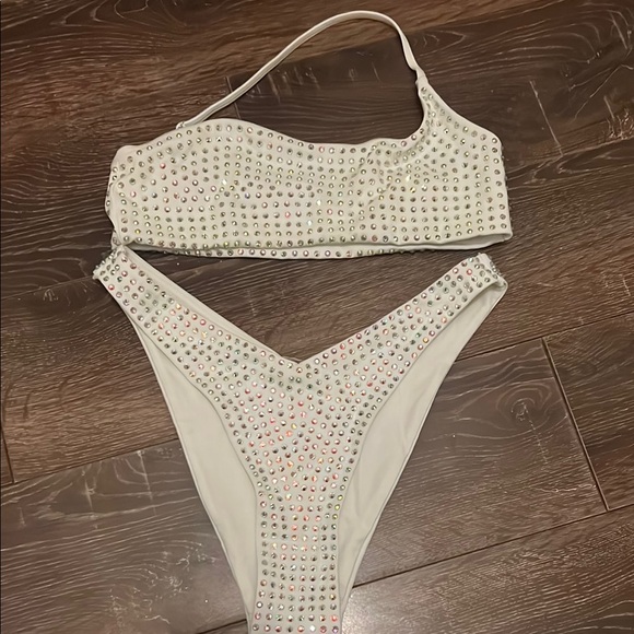 Neena | Swim | Bridal Bedazzled Shiny Swim Bikini | Poshmark
